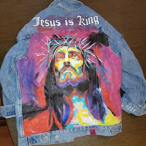 Jesus Portrait Art Painting Customized Denim Clothes - Etsy