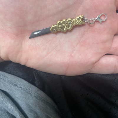 Miniature Fish Knife Charm Tiny Retro Folding Shiny Brass - Etsy