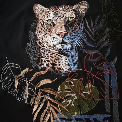 Cheetah Embroidery Design in the Night Series 3 Sizes to Download ...