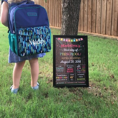 Back to School Sign, First Day of School Sign, 1st Day of School ...