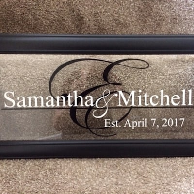 Personalized Glass Family Name Sign With Established Date 11x21 - Etsy
