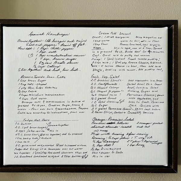Personalized Recipe for Wall | Family Recipe Sign | Recipe Handwriting ...