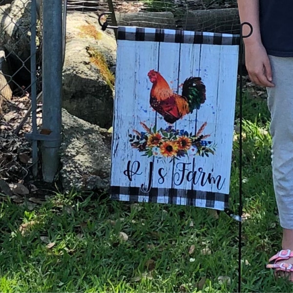 Personalized Chicken Garden Flag, Custom Farm Sign, 12x18 - Etsy