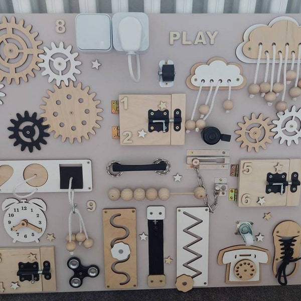 Toddler Busy Board, Activity Board, Gift, Montessori Board, 1st ...