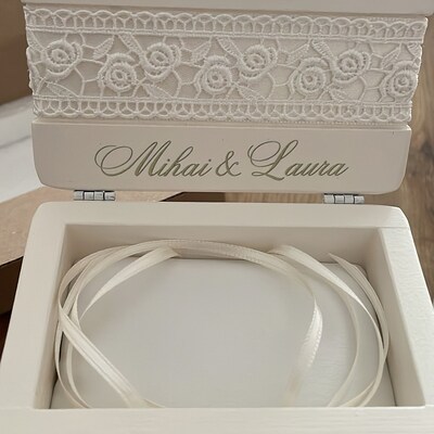 White Engagement Ring Box, Proposal Ring Box, White Ring Box, Custom ...