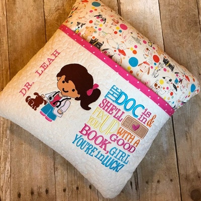 The Doc is in and She'll Fix You up Embroidery Saying, With a Good Book ...