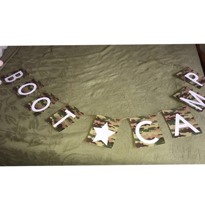 Military Party Boot Camp Paper Garland Banner - Etsy
