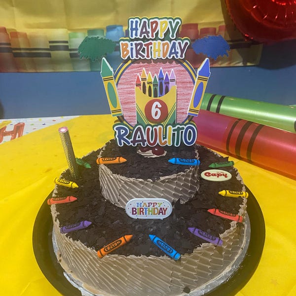 Crayon Cake Topper Crayon Birthday Coloring Birthday Party Crayon Party ...