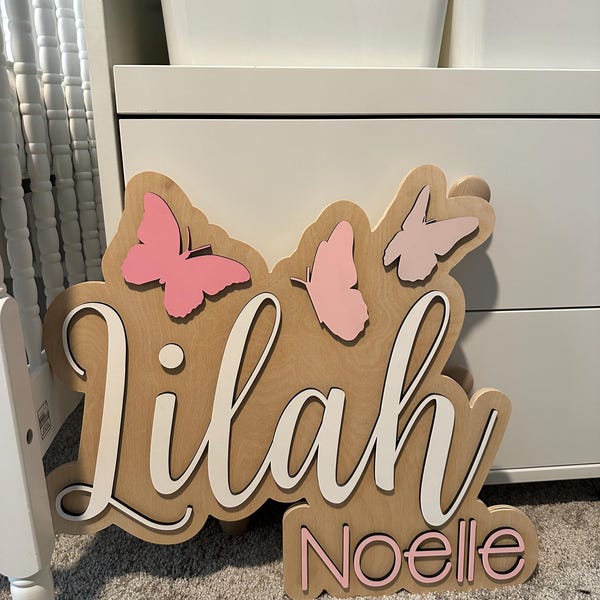 Butterfly Name Sign, Nursery Name Sign, Butterfly Nursery Decor, Name ...