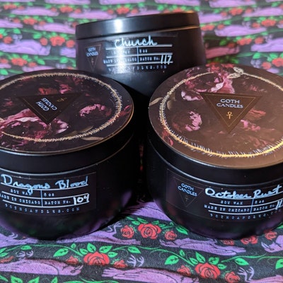 CLOVE Goth Candles Premium Soy Wax Black Candle 8 Oz - Etsy