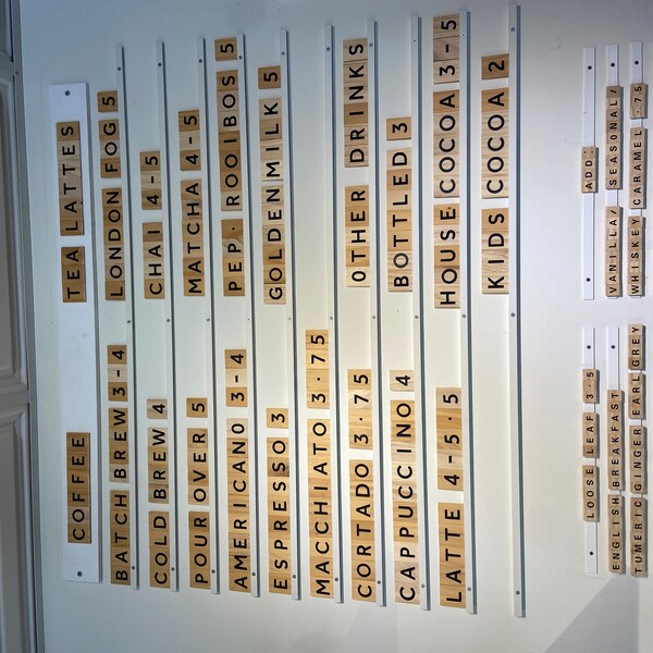 Scrabble Display - Letter Board - Menu Board for Home - Scrabble ...