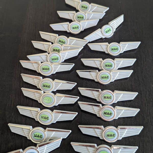Airlines Flight Attendant or Flight Crew Uniform Badge Plus Gold Wing ...