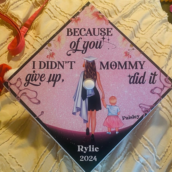 Custom Mommy Did It Graduation Cap Topper, Personalized Mom and Child ...