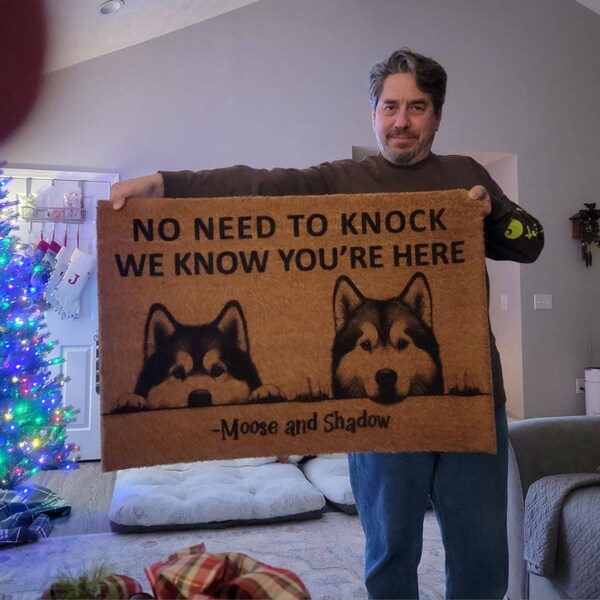 The Newfoundland Door Mat, We Know You ARE Here Spring Door Mats, Funny ...