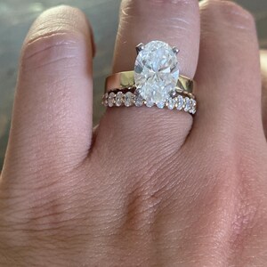 3MM Round Moissanite Open Notch Bubble Set Wedding Matching Band for ...