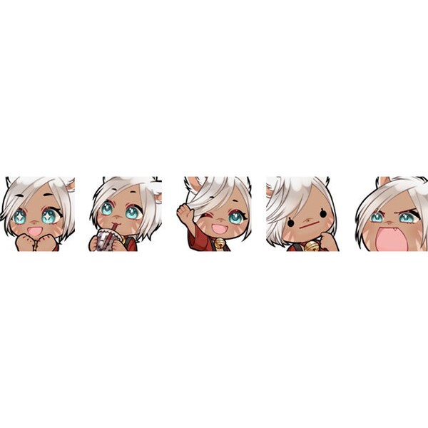 Blonde Hair Green Eyes / Chibi Girl Twitch Emote / Kawaii Aesthetic ...