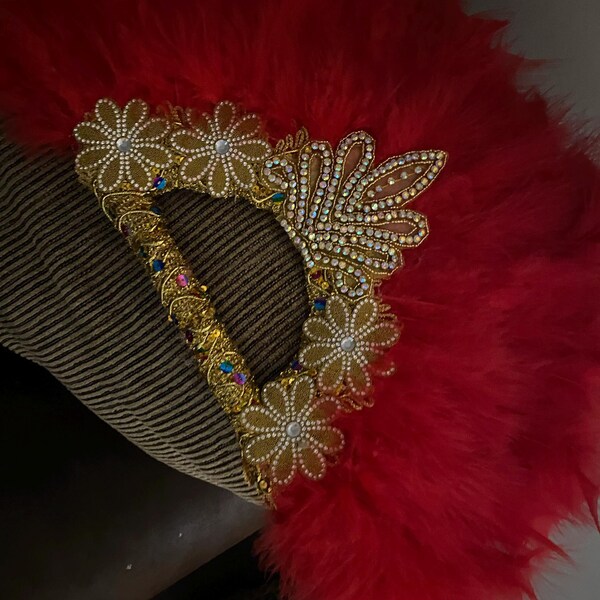 African Feather Fan, Brides Hand Fan, Traditional Wedding Brides Hand ...