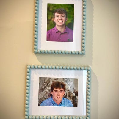 Glossy Beaded Bobbin Picture Frame Lacquered Bobbin Frame Painted ...