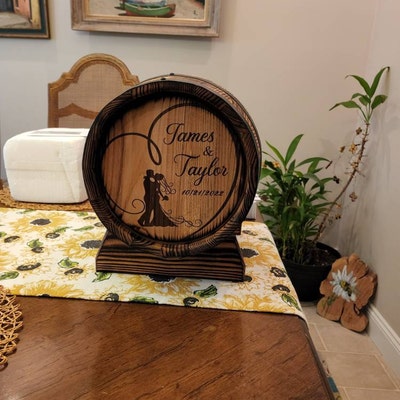 Wedding Barrel Card Box 10L, Personalized Oak Whiskey Barrel Box, Wine ...
