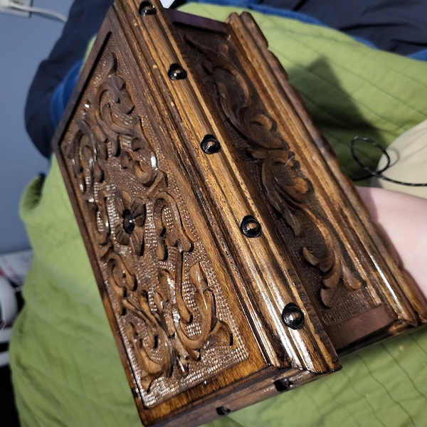 Large Secret Lock Jewelry Box With Key, Wood Locked Jewelry Chest ...