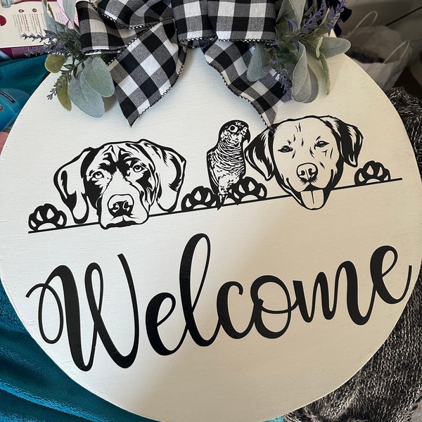 Dog Door Hanger, Labrador, Welcome Sign, Hope You Like Dog Hair Sign ...