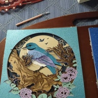 Bird SVG Shadow Box Template, Flowers Birds and Moon 3D SVG Shadowbox ...