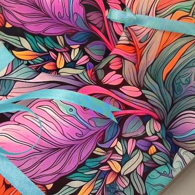 Boho Psychedelic Wrapping Paper Bold, Colourful Art Deco for Mum Garden ...