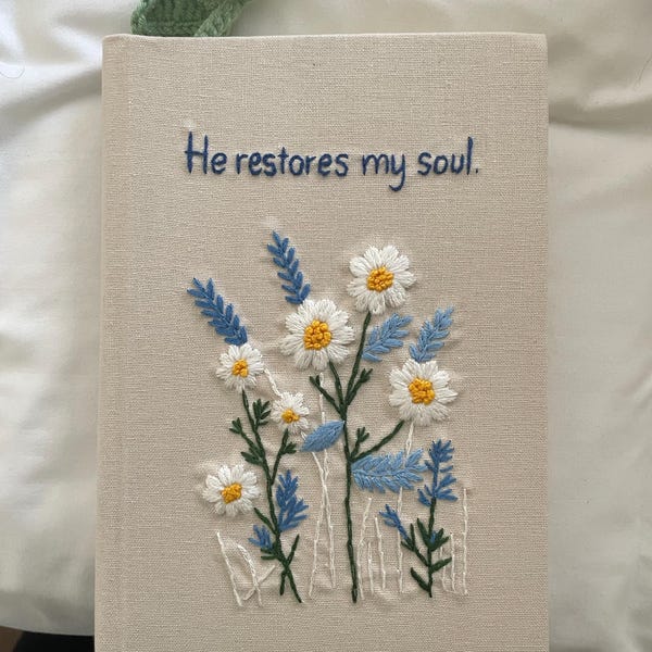 Personalized Hand Embroidered Journal Notebook A5, Photo Album, Fabric ...