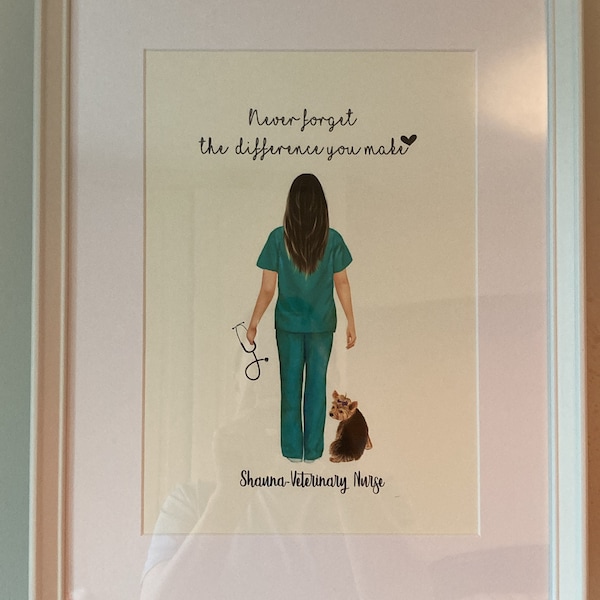 Personalised Nurse and Police Print,personalised Couples Portrait ...