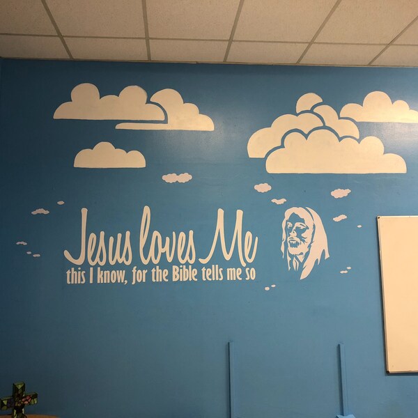 Jesus Loves Me - Vinyl Wall Decal, Bible Verse Quote, Christian ...