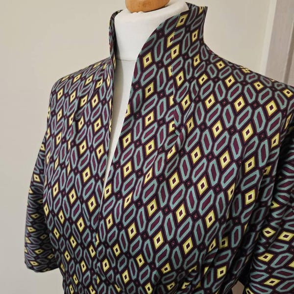 Pleated Blouse Sewing Pattern | Kimono Sleeves, Stand-up Collar (PDF ...