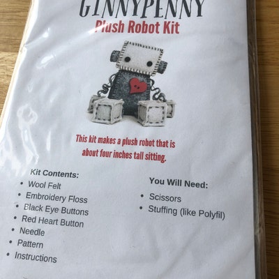 DIY Kit Felt Robot Make Your Own Robot Plush Includes Pattern and ...