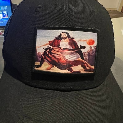 Jesus Crossing the Devil Meme Morale Patch Hook and Loop Backing for ...