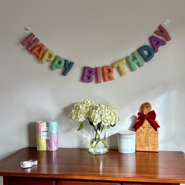 Happy Birthday Banner, Felt Birthday Banner, Reusable Birthday Banner ...