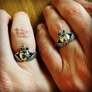 Claddagh Ring Skeleton Hand Sterling Silver 925 12 Mm.h - Etsy