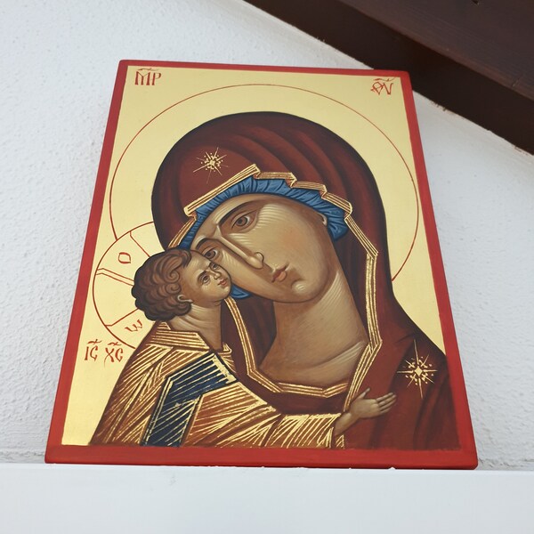 The Mother of God With a Christ Child Eleusa Icon Orthodox Handpainted ...