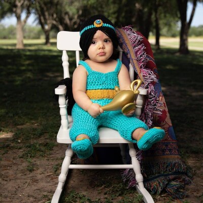 Princess Jasmine Inspired Costume/ Crochet Princess Jasmine Wig ...