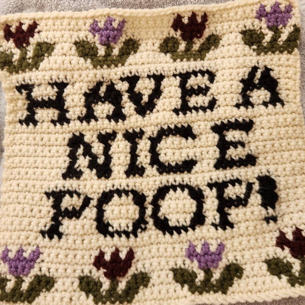 Crochet Tapestry Pattern - Not Your Grandma's Bathroom Sign - Have A ...