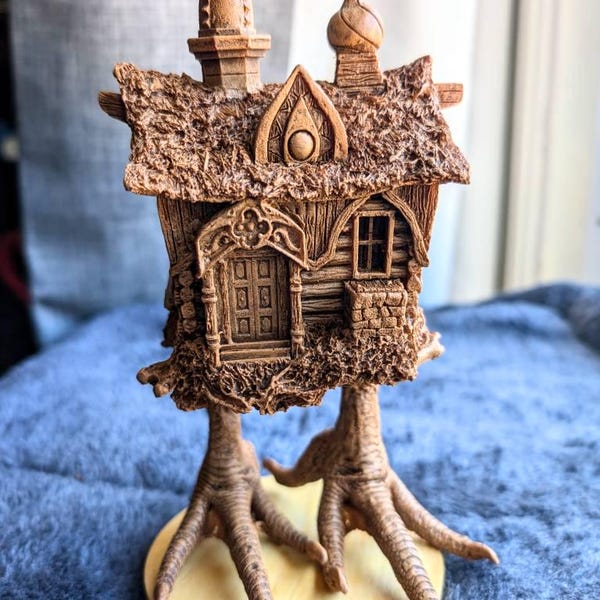 Baba Yaga Hut Statue, Hand Painted Resin Sculpture | Russian Folklore ...
