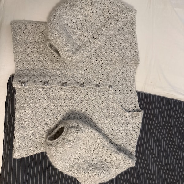 Basic Mesh Sweater Crochet Pattern/ Shrug Sleeves Top/ No Sew Pattern ...