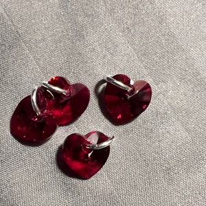Siam Red Crystal Birthstone Charm Sterling Silver July - Etsy