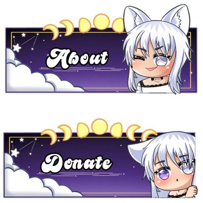 Custom Twitch Panels or Panel Twitch. Vtuber Panel, Pet Panel, Anime ...