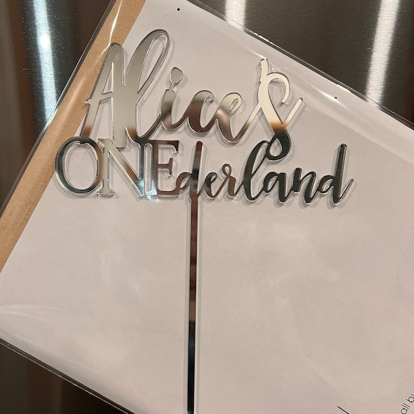 Cake Topper One Derland - Personalised Cake Topper - Alice in ...