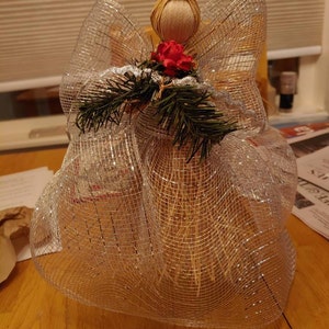 Christmas Tree Topper Raffia Angel Tree Topper Cream & | Etsy