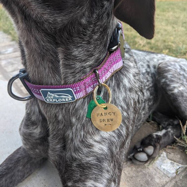 Custom Hand Stamped Dog Tags Simple Handmade Pet Id Tag Metal Circle ...