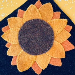 Wool Applique PATTERN &or KIT wild Geraniums 6x6 Block 1 of 24 in four ...