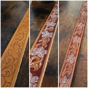 Leather Belt Pattern, Western Scrollwork, Flowers & Vines Tooling ...