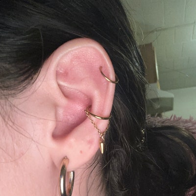 Implant Grade Titanium Chain Hoop Conch, Septum Ring Piercing F128 ...