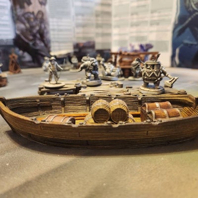 Dnd Long Boat Rowboat Skiff Pirate Fishing Sea Boat Vessel Tabletop ...