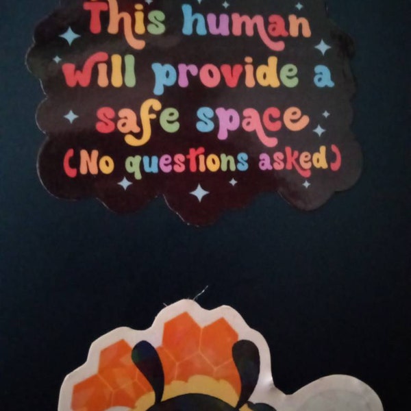 This Human Will Provide A Safe Space Waterproof Sticker, Ally Stickers ...